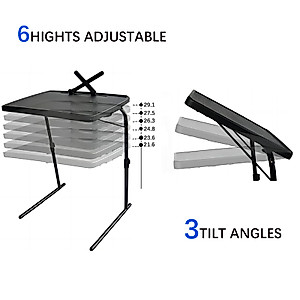 Haritzak Folding Table, Extra Large Table Top for Office and TV Dinner, Foldable Tablet Stand and Movable Phone Holder, Cup Holder with 3 Angle Settings