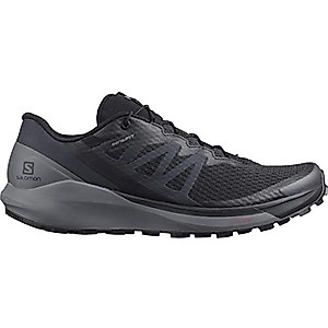 Salomon Sense Ride 4 Trail Running Shoes for Men, Black/Quiet Shade/Ebony, 12