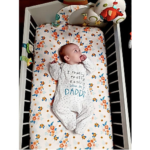 KuKitty Baby Boys Girls Romper I Really Love My Daddy and Mummy Print Jumpsuit (Daddy, 0-3 Months)