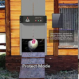 Audiolab Automatic Chicken Coop Door Opener, Solar Chicken Door Light Sensor & Timer Chicken Coop Opener Protects from Predators