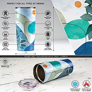 Greenline Goods Frida Kahlo Floral Insulated Travel Tumbler – 20 oz Triple Insulated Stainless Steel Coffee Tumbler with Lid, Dishwasher Safe, Non-Slip Silicone Base, Double Wall, Vacuum Sealed