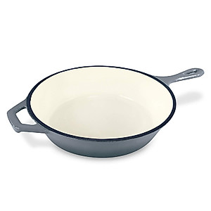 ChefVentions 3QT Round Cast Iron Saucepan Heavy Duty Enameled Interior and Exterior - Multi Use Pan - Stovetop, Gas, Electric & Induction Compatible