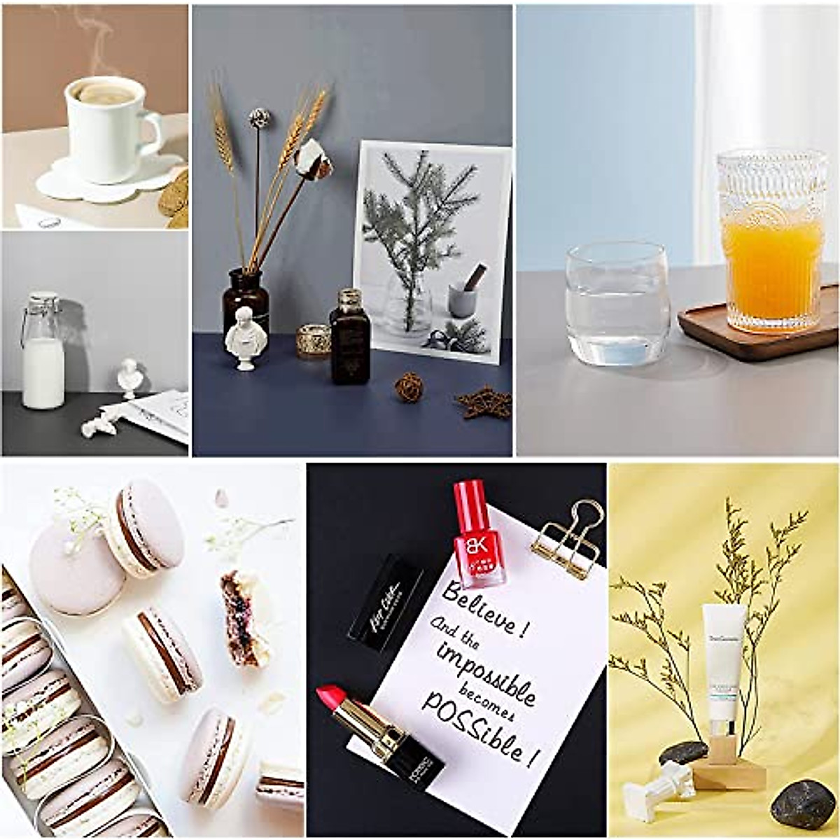 Photography Backdrops Small Product Background: Flat Lay Seamless Paper Props - Tabletop Photo Shoot for Jewelry Cosmetics Food .(22x34in, Dark)