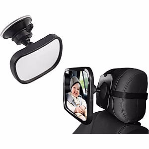 ZogeeZ Baby Car Mirror Set, Rear View & Head Rest Mirrors - Wide View for Better Viability - Shatter Resistant Seat Safety for Infants, Children, or Toddlers