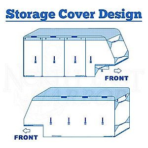 NEH Durable Waterproof Tear-Resistant 5th Wheel RV Motorhome Cover Fits Length 37'-41' Feet New Fifth Wheel Travel Trailer Camper Zippered Panels 500D Polyester Fabric