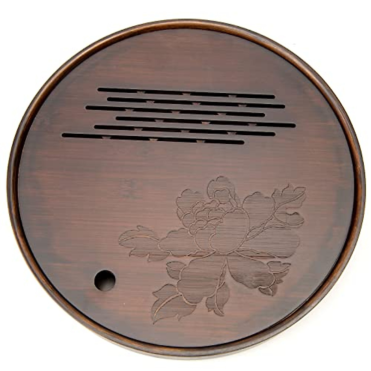 Bamboo Peony Tea Tray, Chinese Gonfu Tea Serving Tray (Big)