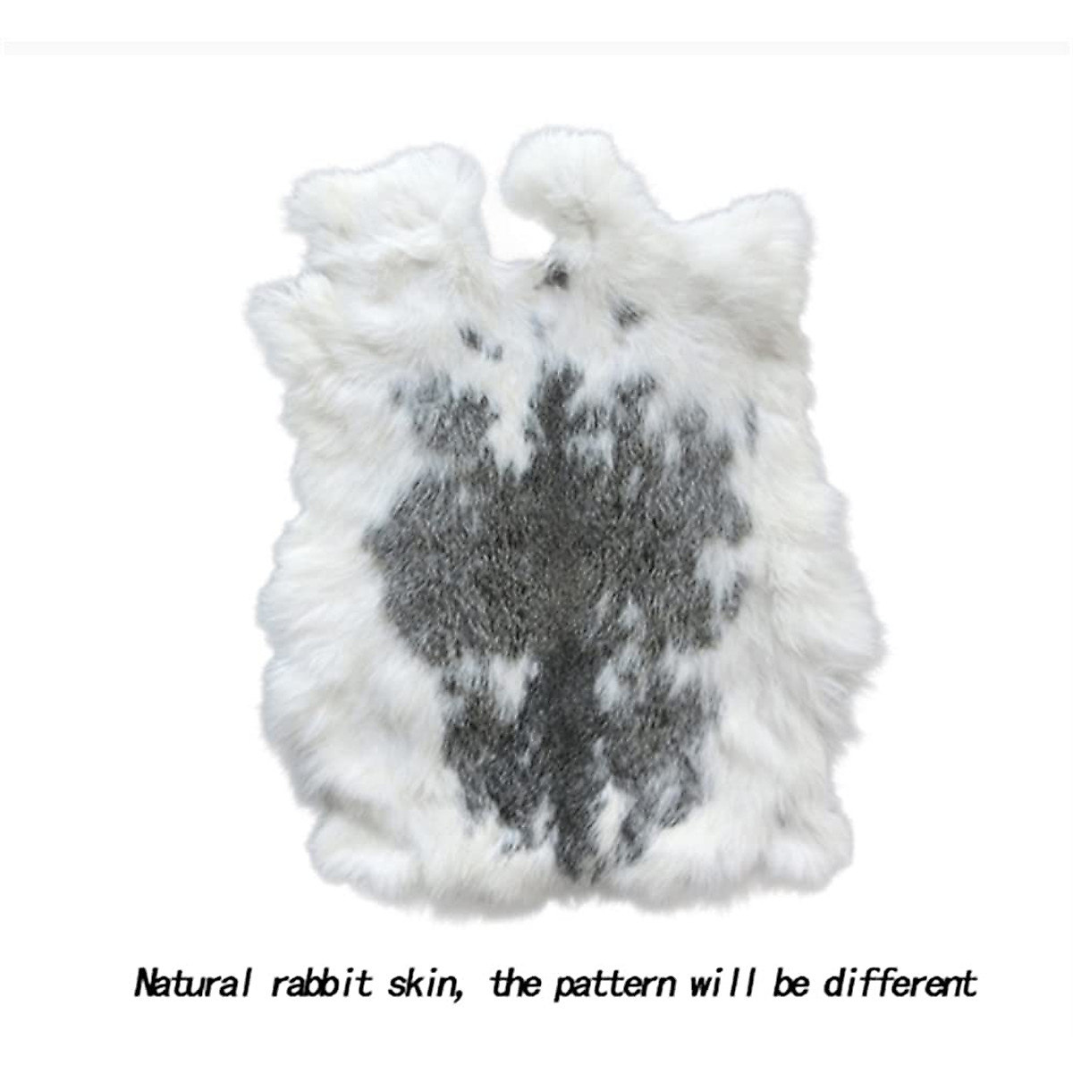 Natural Spotted Color Rabbit Fur Pelt Hide(10" by 12" with Sewing Quality Leather) - Soft Professionally Tanned 1PCS