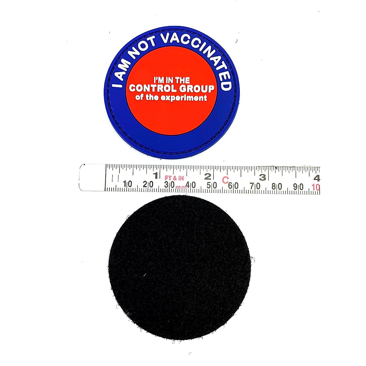 TUFF Glow in The Dark 3D PVC Patch, 2.5 Inch No Vax PVC Patch with Hook and Loop Fastener, Well Made Hook Backed Morale Patches, Perfect to Apply to Any Loop Surface