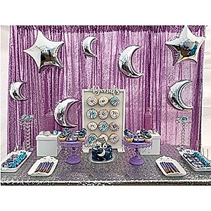 Light Purple Sequin Backdrop Curtains 2 Panels 2FTx8FT Photo Backdrop Glitter Birthday Party Curtains