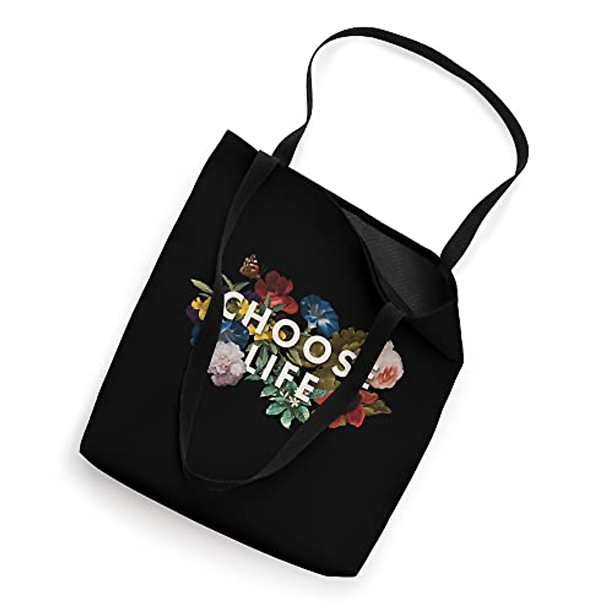 Choose Life Vintage Floral with Words Feminine Pro-Life Tote Bag