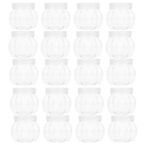Mini Halloween Candy Jar Plastic Halloween Candy Jars with Lids 20PCS Pumpkin Shaped Clear Cookie Jar Container Storage Jars for Coffee Bean Nut Spices Canister Party Sweet