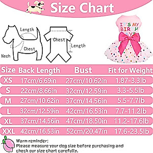Dog Birthday Dress, Summer Girl Dog Clothes for Small Dogs, Pink Puppy Dress, Chihuahua Yorkie Dress Costume, Pet Clothing Dog Clothes Outfit Cat Apparel (Small)