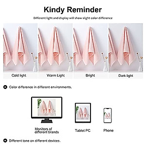 PiccoCasa Set of 2, Pink Ribbed Hand Towels for Bathroom 13 x 29 Inch 100% Cotton Soft Absorbent Soft Feeling Fast Drying Towels Hotel Spa Towel Face Towel