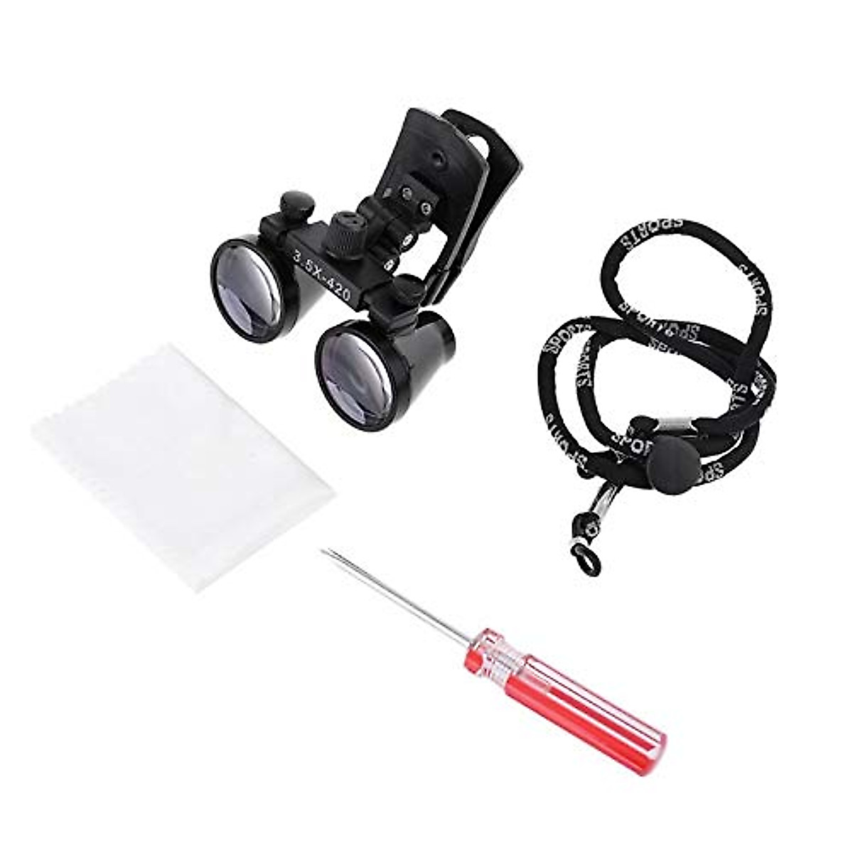 NSKI 3.5X420mm Binocular Plastic Clip Loupes DY-110 Lab Head Magnifier w/Clip-on