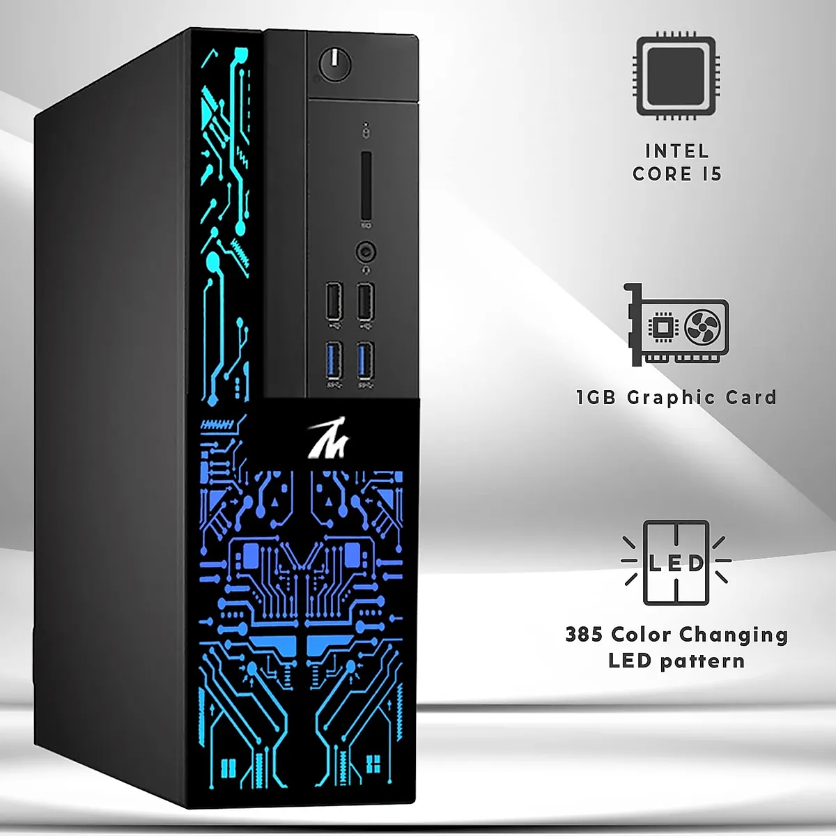 TechMagnet Computer Desktop PC, Intel Core i5-6500, Siwa 6, New MTG 24 Inch Monitor, 16GB RAM, 1TB HDD, 1GB Graphic Card, RGB Keyboard Mouse and Speaker, Webcam, WiFi, Windows 10 Pro (Renewed)