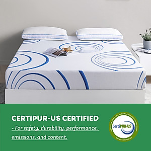 Coolsence 8 Inch Queen Cool Gel Mattress/Bamboo Charcoal Memory Foam/Bed in A Box/CertiPUR-US Certified/Made in USA/Medium