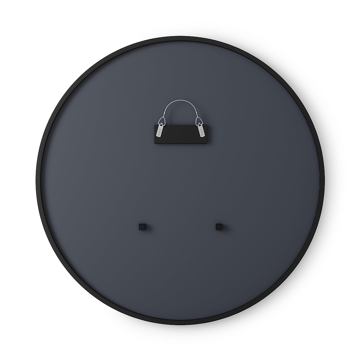Umbra Hub 37” Round Wall Mirror with Rubber Frame, Modern Decor for Entryways, Washrooms, Living Rooms Inch, Black