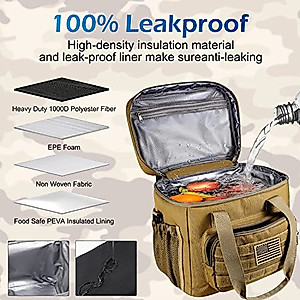Large Lunch Box for Men Women-Tactical Cooler Lunch bag Insulated with 2 ice Pack Big Lunch Bag 18L Heavy Duty Durable Large Lunch Tote Bag for Work Adult, Picnic-18L