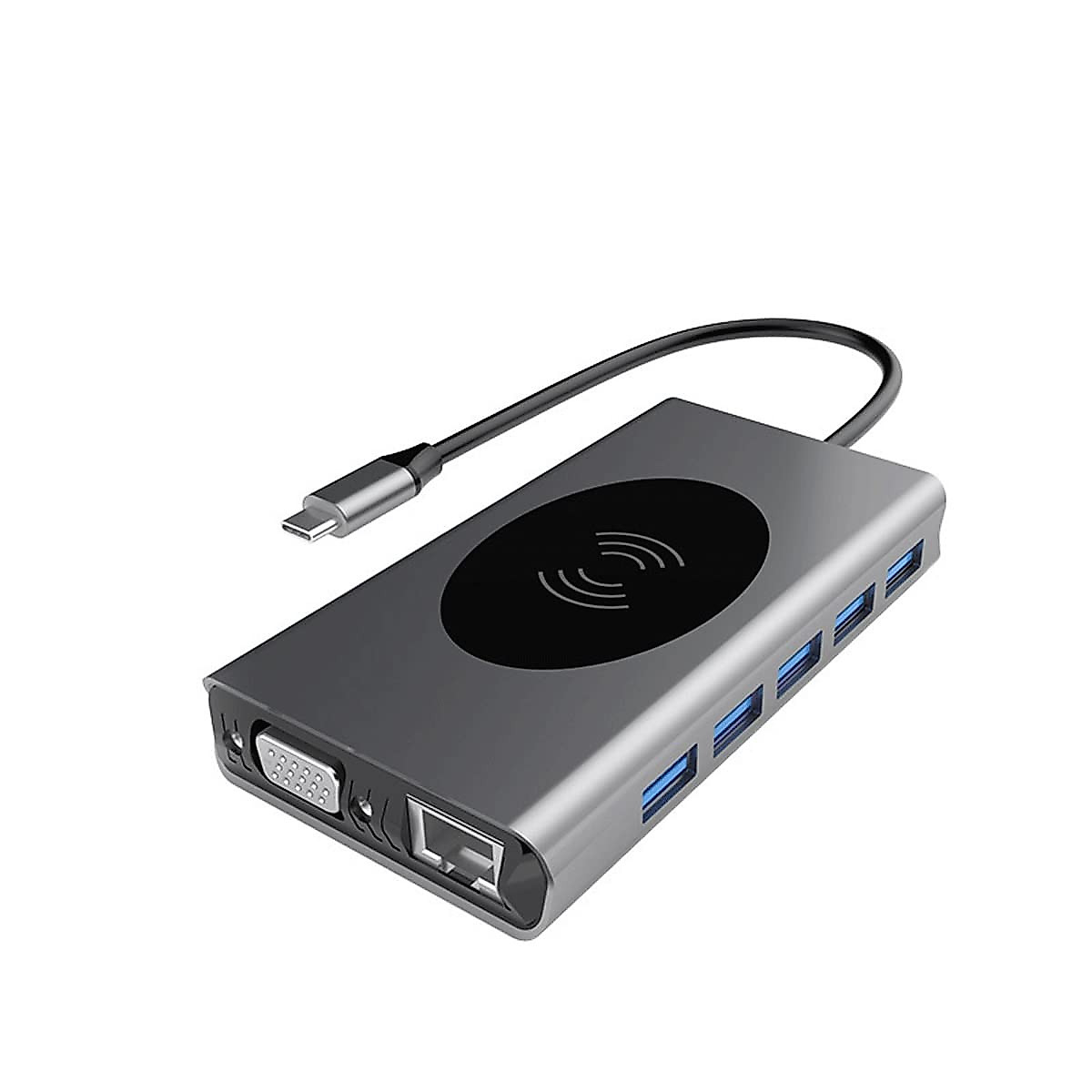 Feilx Ultra-Slim Data USB Hub, USB Type C Hub USB 3.0 Type-C Hub to HDMI Adapter 4K Thunderbolt 5 USB C Hub with TF SD Reader Slot PD