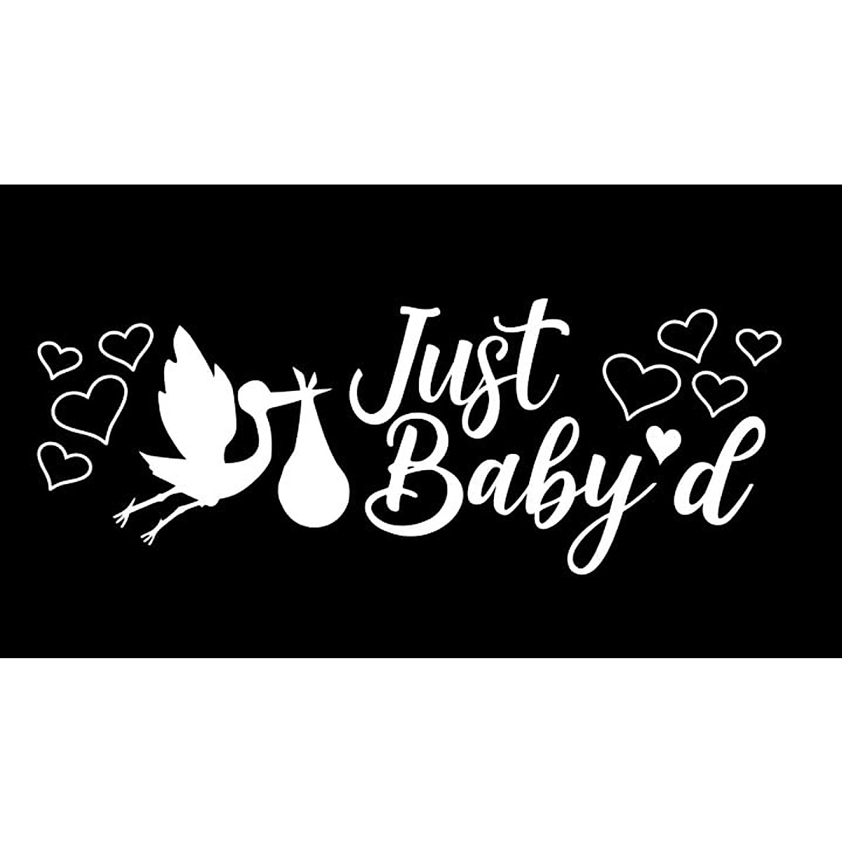 Just Baby'd - Welcome Baby Banner for Leaving Hospital, Baby's First Car Ride Sticker - Celebration & Commemoration, Rear Window Decal Kit - Easy Configuration
