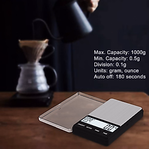 MAXUS Espresso Scale with Timer 1000g/0.1g Drip Coffee Scale, Small and Handy Barista Scale, Brew Drip Tray Coffee Scale, Backlit LCD for Fast and Accurate Reading, Convenient Digital Pocket Scale