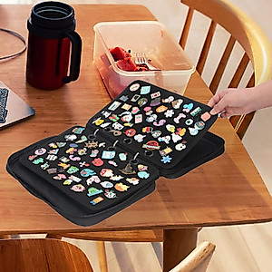Enamel Pin Display Pages Pin Carrying Case, Pins Collection Storage Organizer Case, Travel Brooch Pin Display Bag with 6 Binder(Pins Not Included)