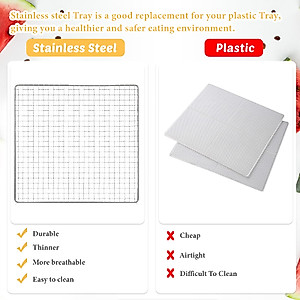 13 x 12 Inches Dehydrator Trays Compatible with CP267-FD Only Stainless Steel Dehydrator Drying Mesh Screens Stainless Steel Tray for Dehydrator Drying Fruit Food(4 Pcs)