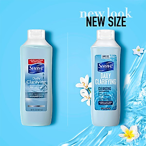 Suave Clarifying Shampoo, Family-Size 3-Pack – pH-Balanced & Hypoallergenic Daily Deep Cleansing Shampoo for Normal to Oily Hair, 22.5 Oz Ea