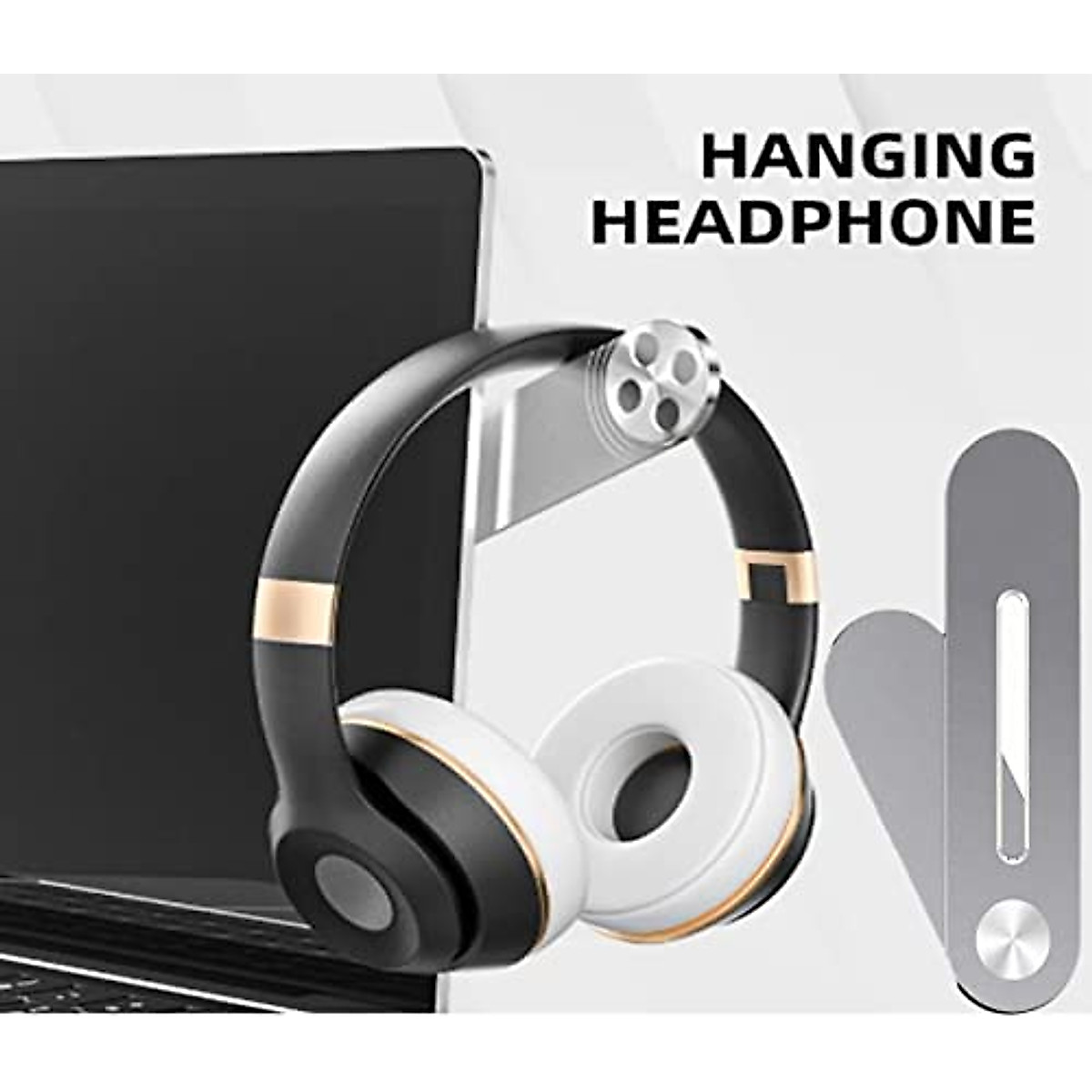 REYPAZ Adjustable Laptop Side Mount Clip, Phone Holder for Laptop - Laptop Stand Computer Monitor Expansion Bracket Compatible with All Cell Phones