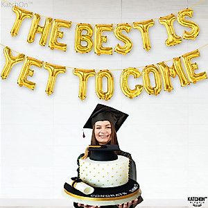 Gold, The Best Is Yet To Come Banner Balloon - 16 Inch | Congratulations Banner for Congratulations Decorations | Farewell Decorations Party | The Best Is Yet To Come Sign for Wedding Decorations
