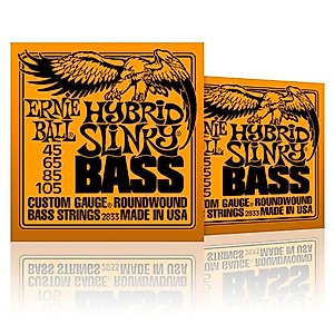 Ernie Ball 2833 Hybrid Slinky Round Wound Bass Strings 2 Pack