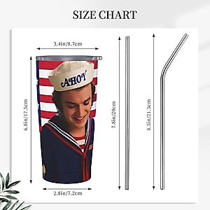 OAEWRE Joe Actors Keery Stainless Steel Mug Insulated Tumbler Coffee Mugs with Lids and Straw Double Wall Vacuum Cup 20oz