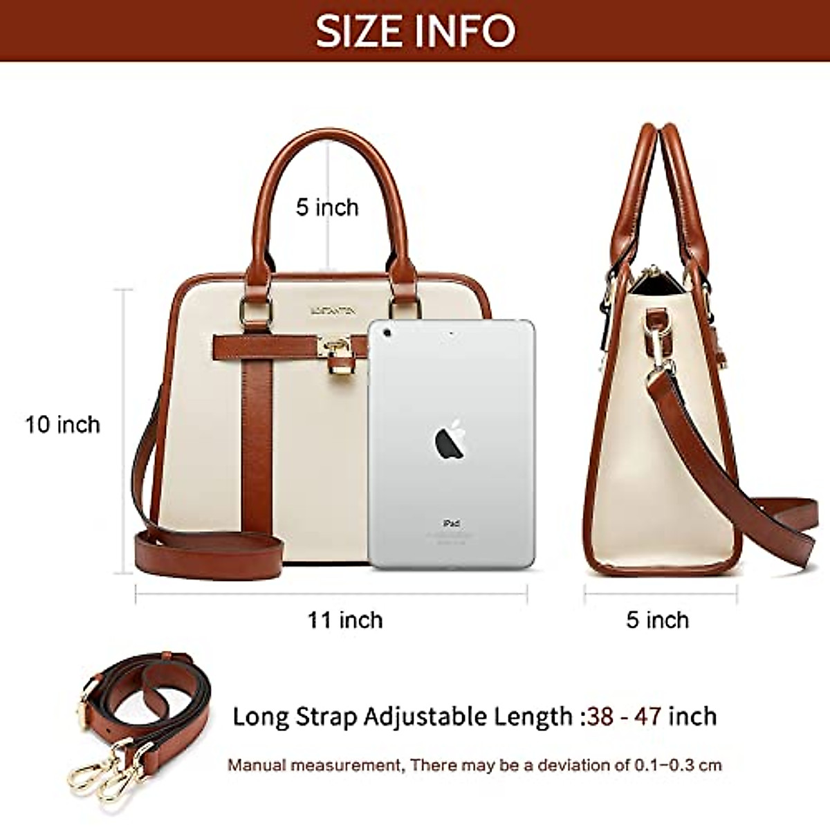 BOSTANTEN Women Leather Handbags Designer Purses Two Tone Satchel Top Handle Bags Bundle with Womens Wallet Leather Wallets Large Capacity Cash Cluth Zipper Purses