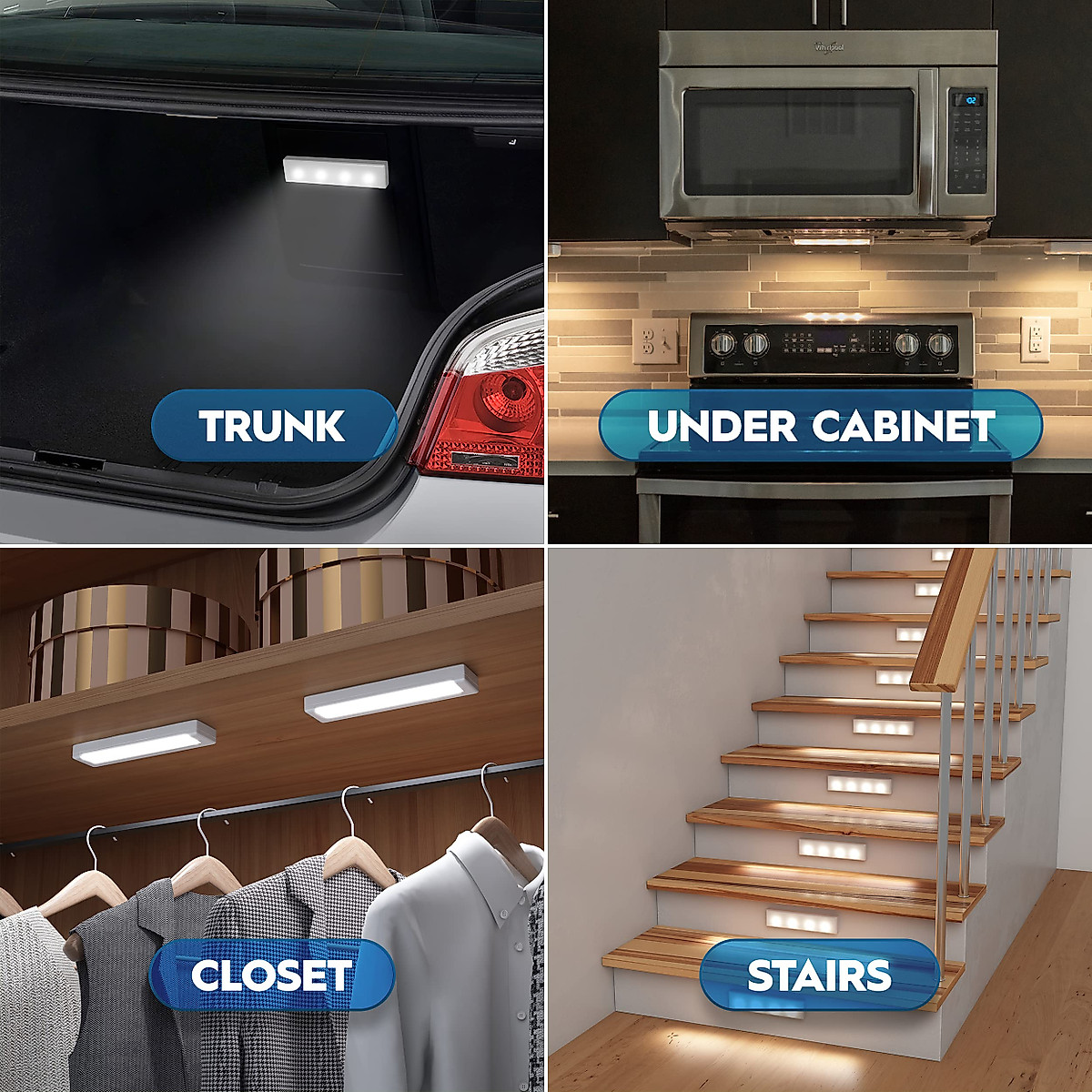 Brilliant Evolution Wireless Ultra Thin LED Light Bar 1 Pack - Battery Operated Lights - Kitchen Under Cabinet Lighting - Closet Light - Stick On Push Light - Under Counter Lights for Kitchen