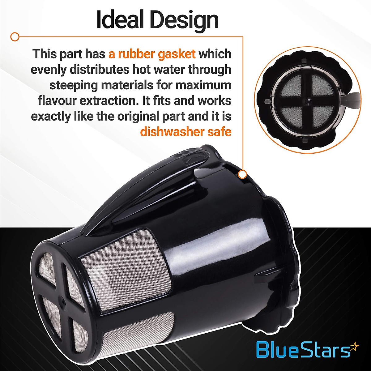 (2024 Update) Universal Fit 4 Packs 119367 Reusable Coffee Filter with Cleaning Brush by BlueStars - Exact Fit For Keurig K-cup 2.0 Series Model K200 K250 K300 K350 K400 K450 K460 K475 K460 K500 K550