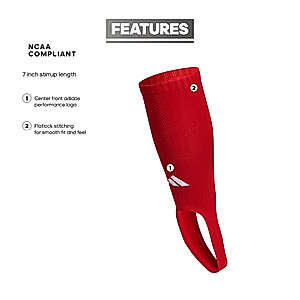 adidas Utility Baseball/Softball 7" Stirrup Socks (1 Pair), Team Power Red/White/2, Large