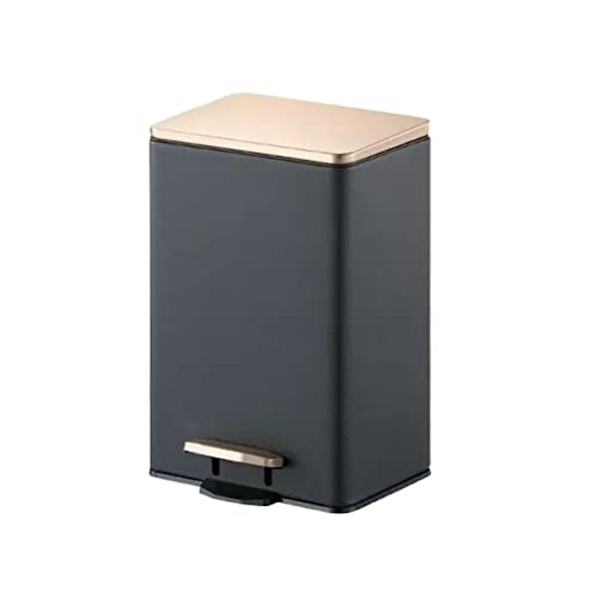 JGATW Garbage Can Household Trash Cans Living Room Creative Step Trash Can with Lid Bedroom Office Bathroom for Home Office (Color : Black, Size : 9L)