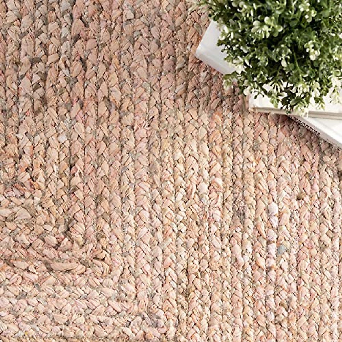 nuLOOM Hand Braided Otelia Denim And Jute Area Rug, 4x6, Beige