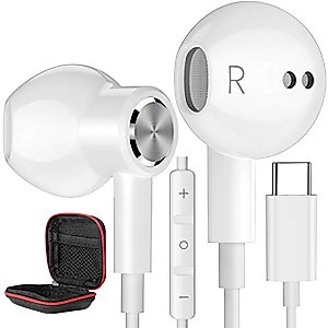 USB C Headphones, Type C Earphones for Samsung S21 S22 S23 Ultra 5G USB C Earbuds Magnetic HiFi Stereo Digital DAC Earphone Mic Wired Headphone for Android Smartphone Galaxy S20 FE Note 20 Pixel 7 Pro