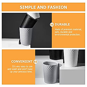 Hemoton Trash can Bedroom Plastic Containers Round Plastic Wastebasket, Garbage Container Bin 12 L/ 3.1 Gallon Capacity (Grey) Small Containers Small Trash can