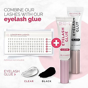 RB RENATA BEAUTY False Bottom Lashes – 120pcs Lower Lashes – Premium Individual Eyelashes Short 5mm/6mm – Synthetic Fiber – Faux Individual Extensions with Invisible Flat Band – Matte Black