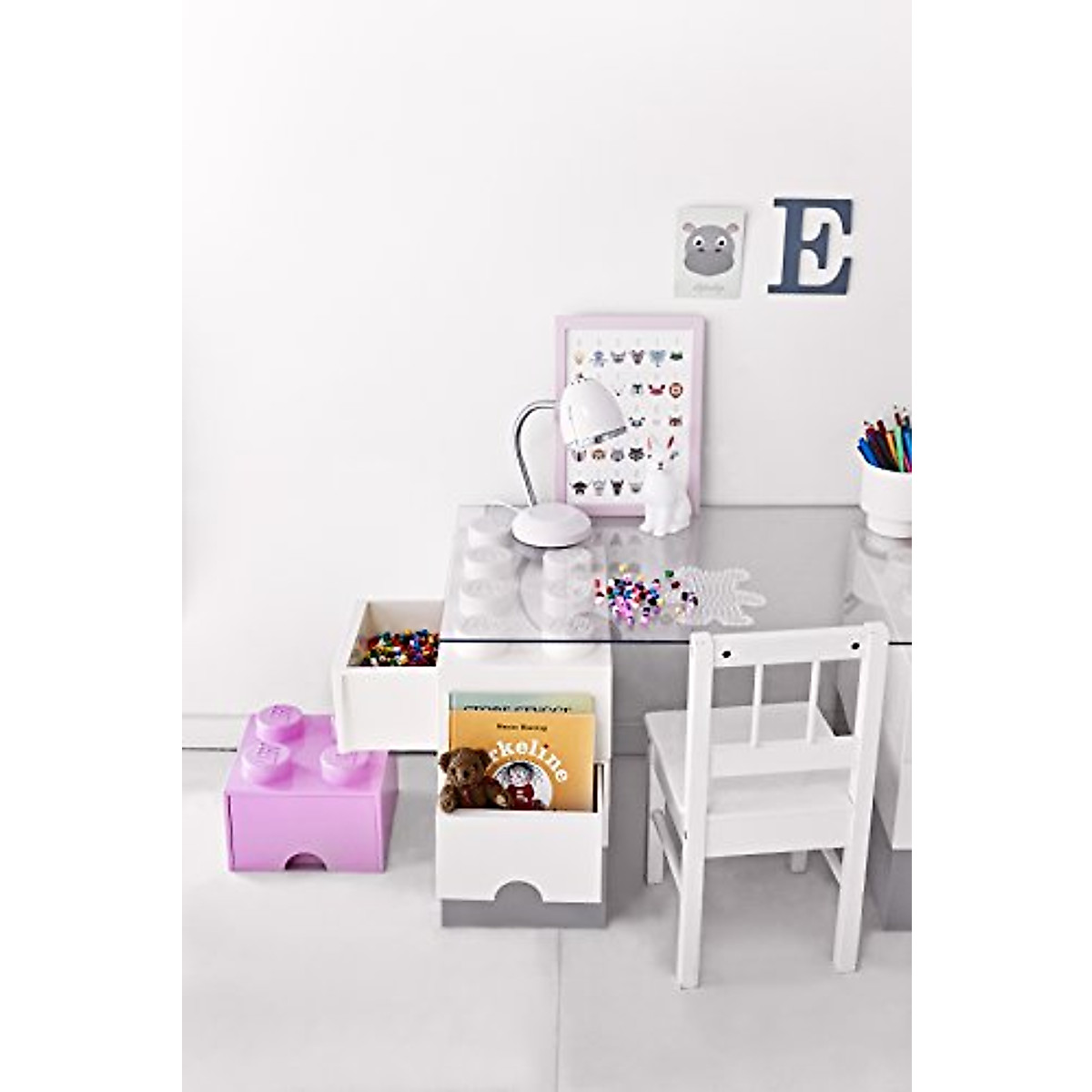 Room Copenhagen, LEGO Brick Drawer - Stackable Storage and Décor - Brick 8, Black