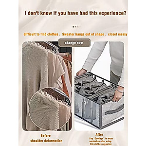 Upgraded 7 Grids Wardrobe Clothes Organizer for Drawer, Clothes Organizer for Folded Clothes, Jean Storage Organizers for Closet T-shirt Pants Legging (Green, 2Pcs)