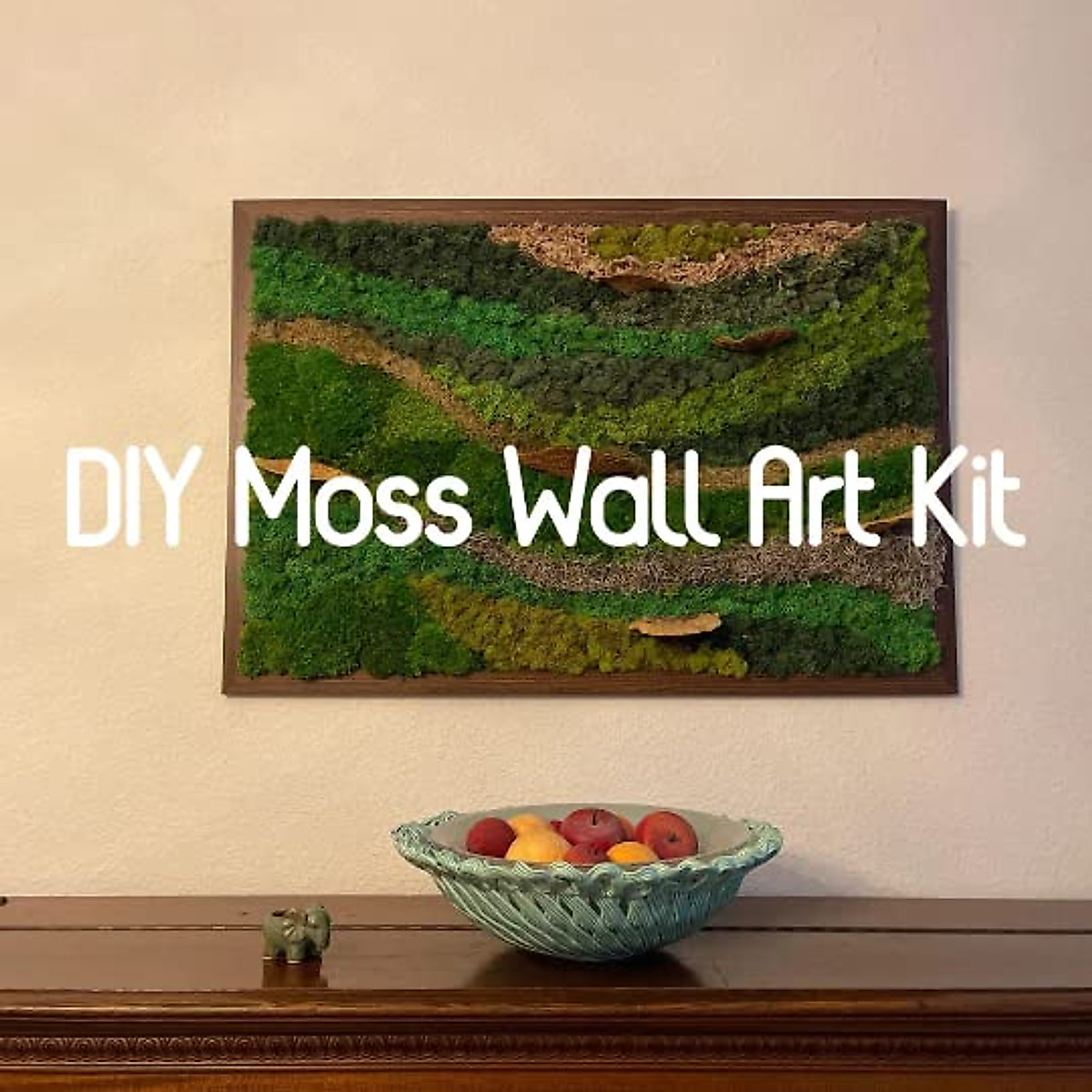 Prefleur Preserved Reindeer Craft Moss Natural Green DIY Kit Gardenning Art Wall Florist Easter Table Wedding(0.85lb)(Green-05)