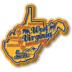West Virginia Premium State Magnet by Classic Magnets, 2.9" x 2.7", Collectible Souvenirs Made in The USA