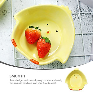 BESTonZON Easter Chick Shaped Salad Bowl Ceramic Dessert Bowl Cute Animal Food Serving Bowl Creative for Kitchen Restaurant