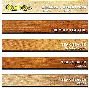 STAR BRITE Premium Golden Teak Oil - Ultimate Sealer, Preserver & Finish for Outdoor Teak & Fine Woods - Ideal for Boats, Furniture, Shower Stools - 16 Ounce (085116)