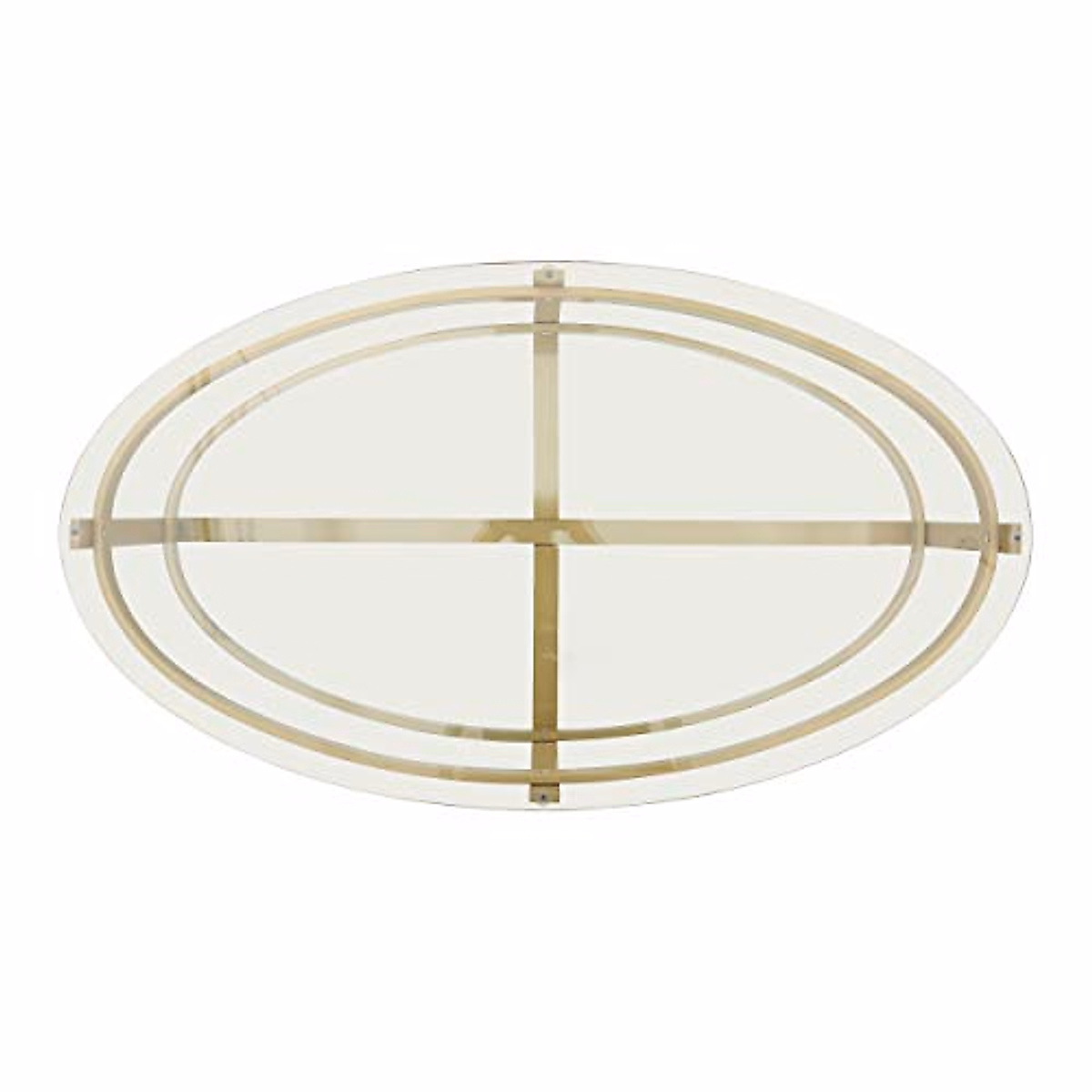 Christopher Knight Home Bell Tempered Glass Coffee Table | Round | Modern | Brass Finish, Clear