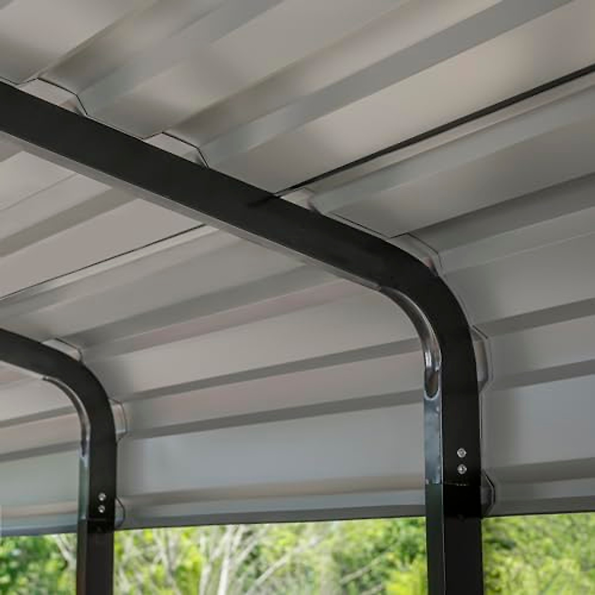 Arrow Carports Galvanized Steel Carport, Compact Car Metal Carport Kit, 10' x 24' x 9', Eggshell