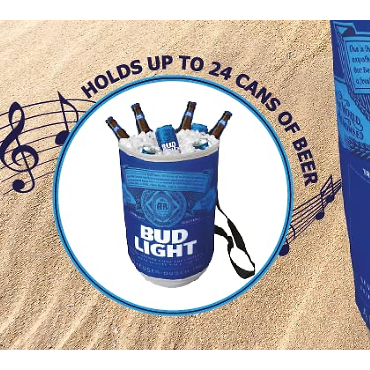 Bud Light Soft Can Shape Speaker Cooler Backpack Bluetooth Portable Travel Cooler with Built in Speaker Bud Light Wireless Speaker Cool Ice Pack Cold Beer Stereo for Apple iPhone, Samsung Galaxy